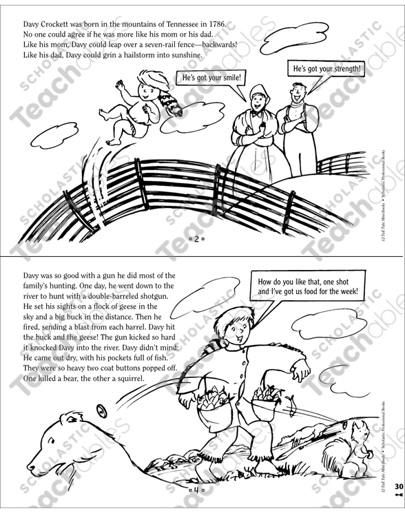 Tall Tales: Davy Crockett: Tall Tale Mini-Book by