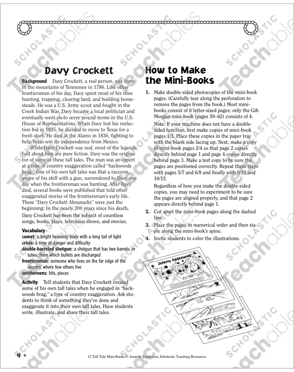 Tall Tales: Davy Crockett: Tall Tale Mini-Book by