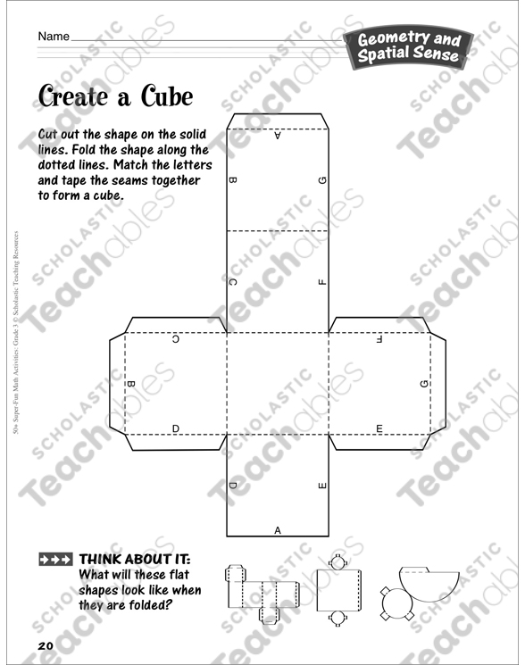 Create a Cube (hands-on activity): Geometry and Spatial Sense Activity by