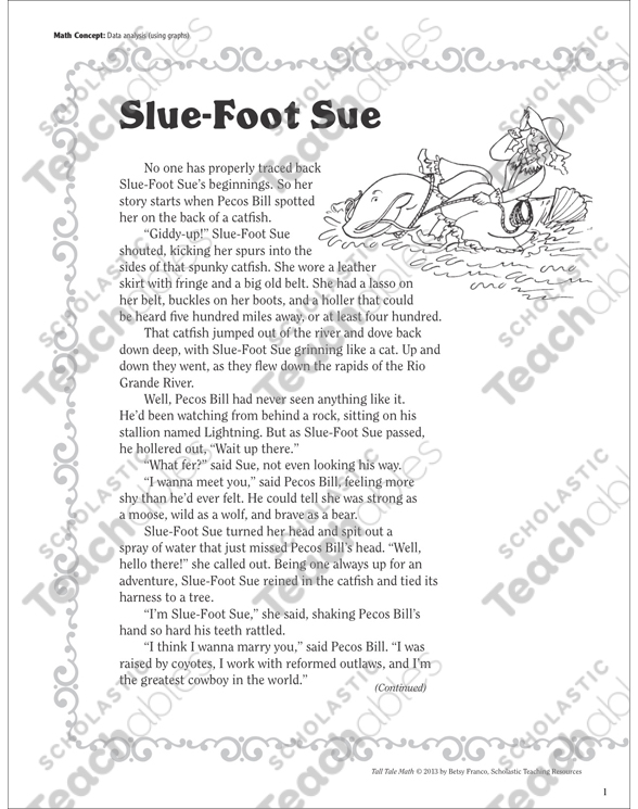 Slue-Foot Sue (Data Analysis-Using Graphs): Tall Tale Math by