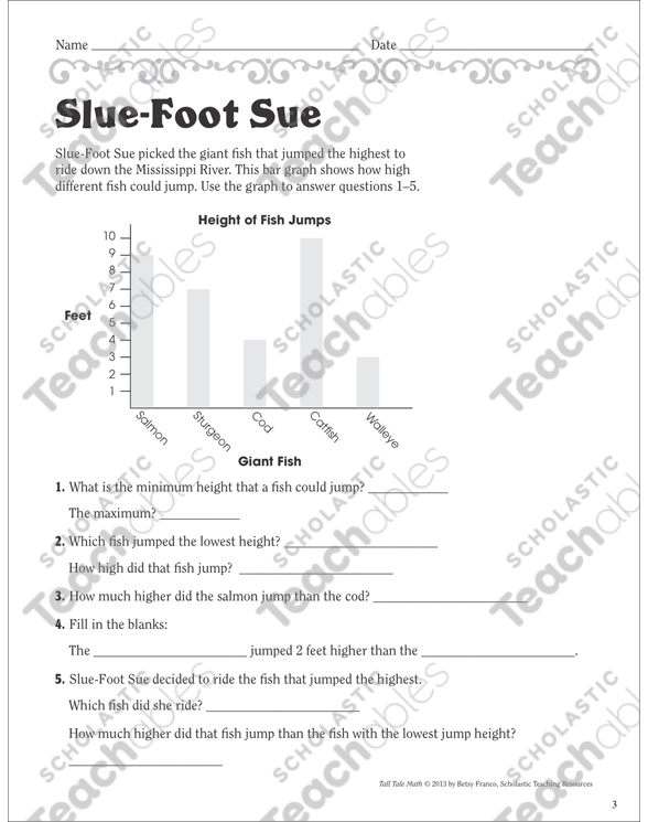 Slue-Foot Sue (Data Analysis-Using Graphs): Tall Tale Math by
