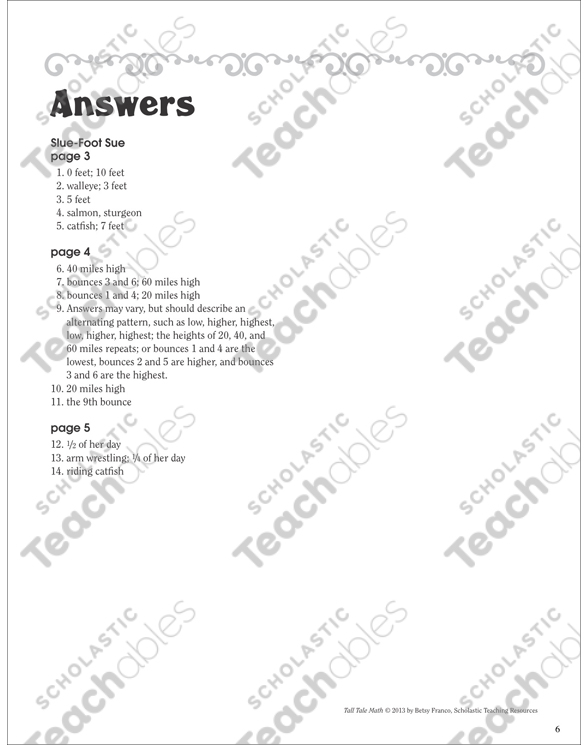 Slue-Foot Sue (Data Analysis-Using Graphs): Tall Tale Math by