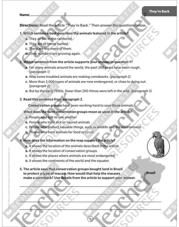 Scholastic News Leveled Informational Texts: Grade 3 by