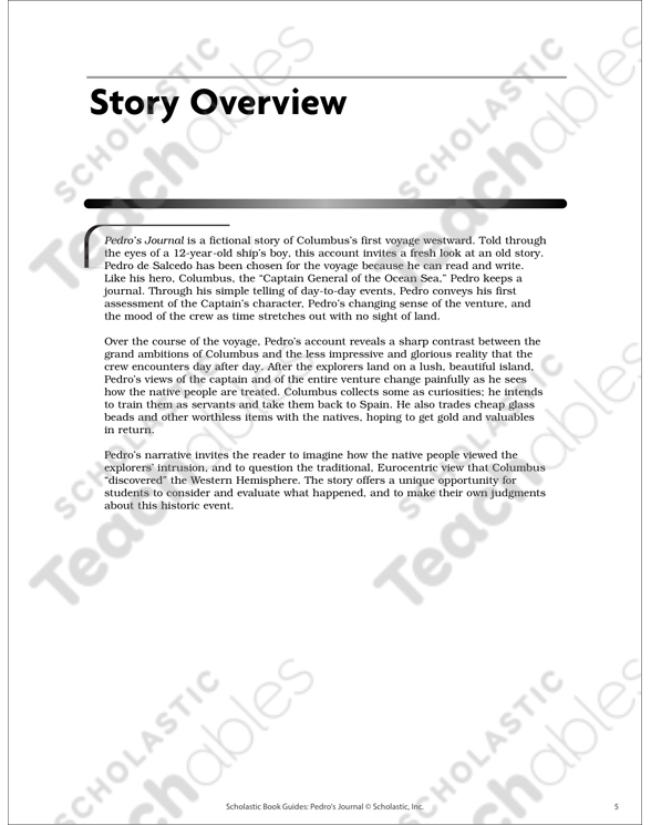 Book Guide: Pedro’s Journal by