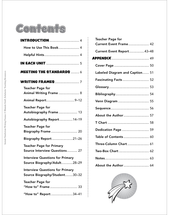 Non Fiction Writing Frames