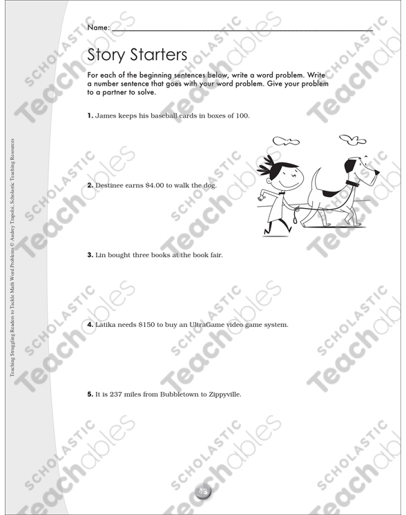 Word Problem Structure (Creating Word Problems): Math Word Problems for ...
