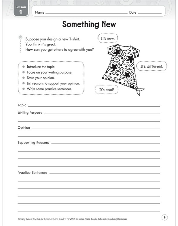 Writing Lessons To Meet the Common Core: Grade 3 by Linda Ward Beech