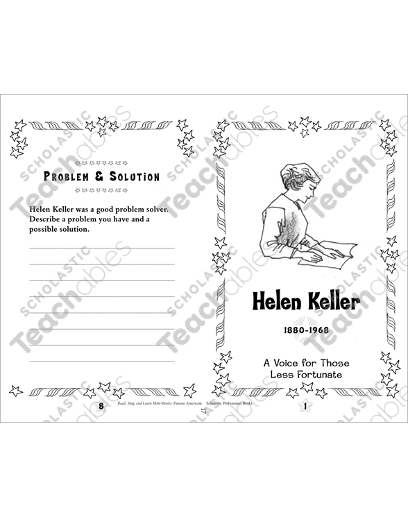 Helen Keller: Famous American Mini-Book by
