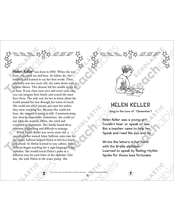Helen Keller: Famous American Mini-Book by