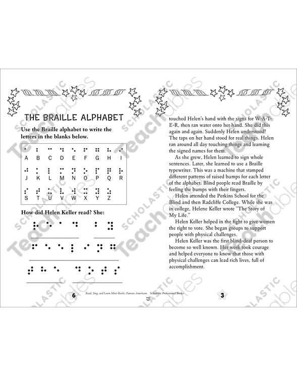 Helen Keller: Famous American Mini-Book by