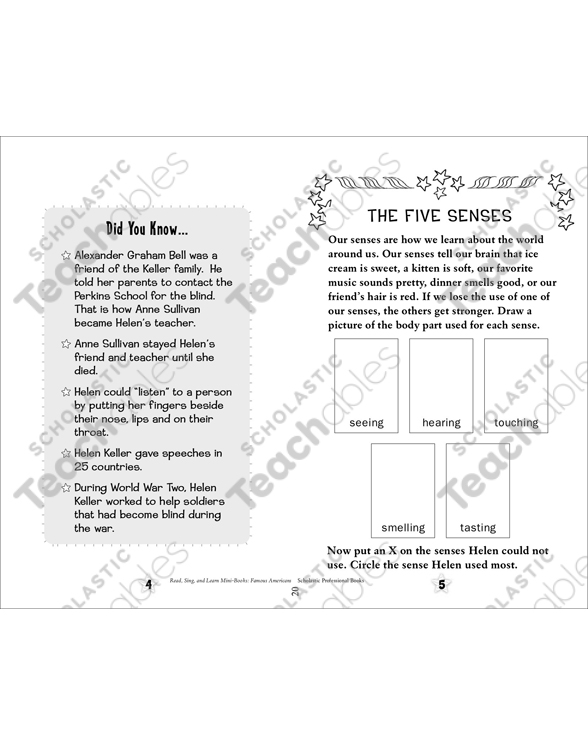 Helen Keller: Famous American Mini-Book by