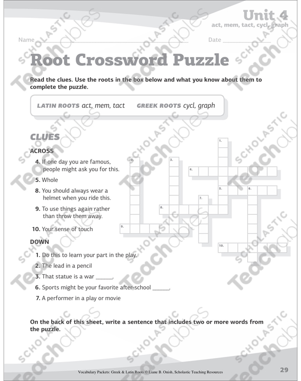 Greek & Latin Roots: Vocabulary Packet by