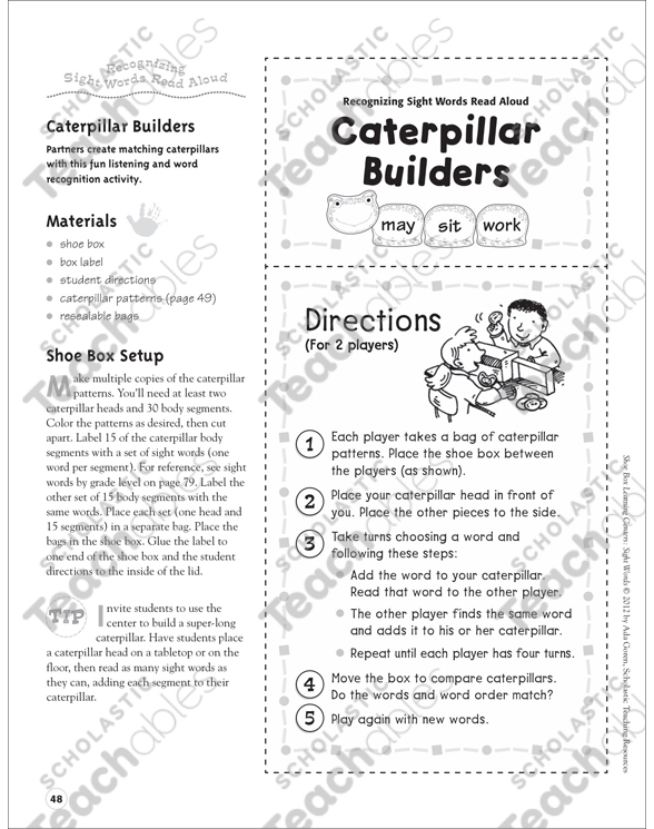 Caterpillar Builders (Recognizing Sight Words Read Aloud): Sight Word ...