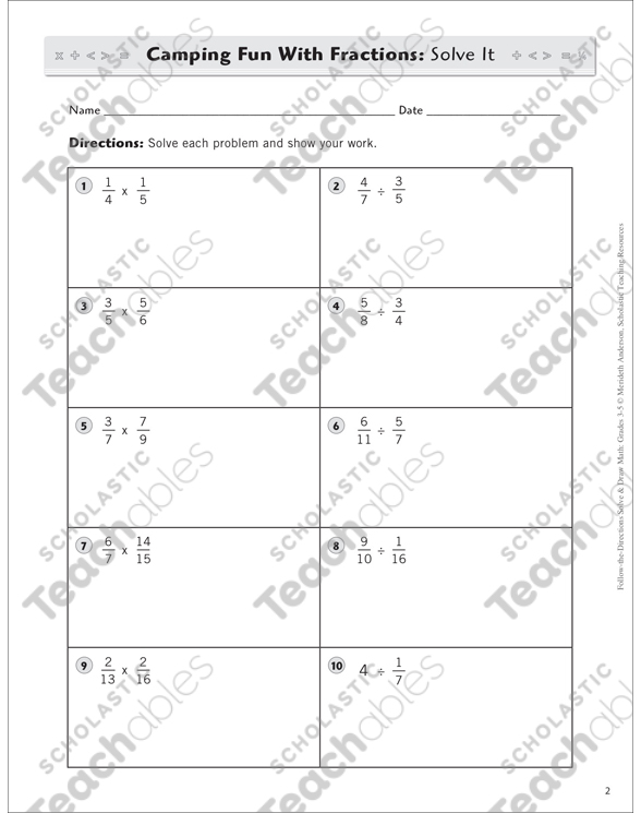 Camping Fun With Fractions: Solve & Draw Math by