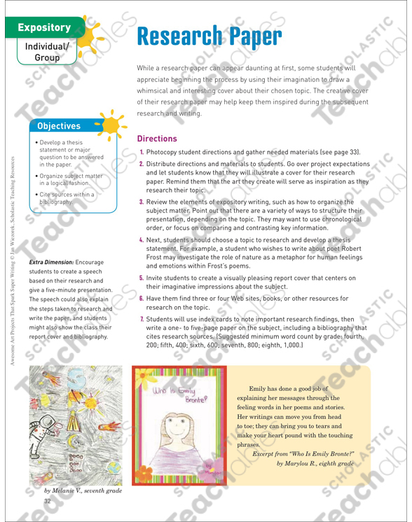 Research Paper: An Art and Expository Writing Project by