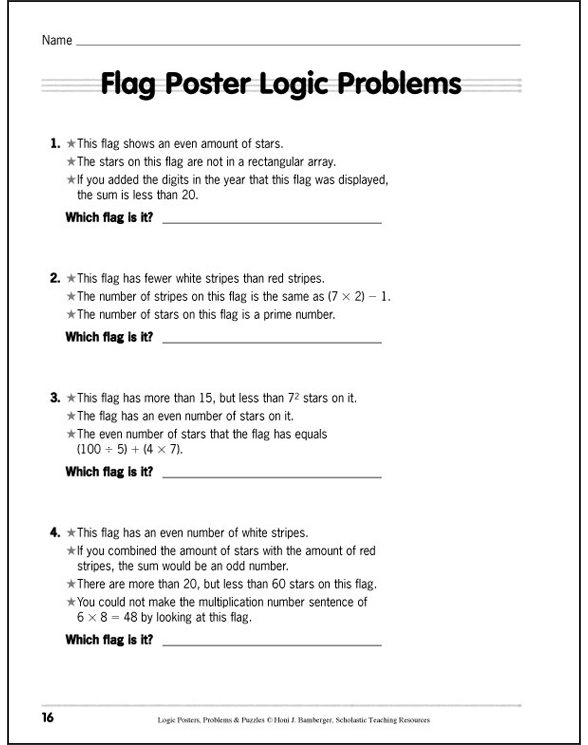 Logic Posters, Problems, & Puzzles by Dr. Honi Bamberger