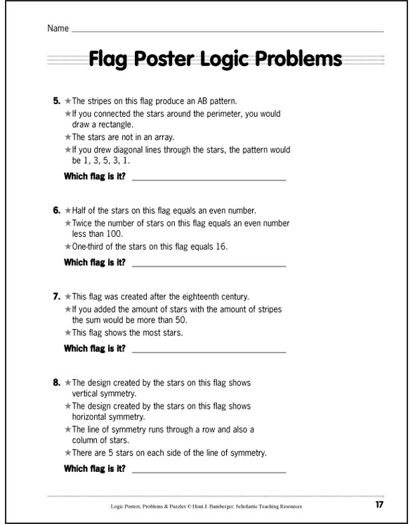 Logic Posters, Problems, & Puzzles by Dr. Honi Bamberger