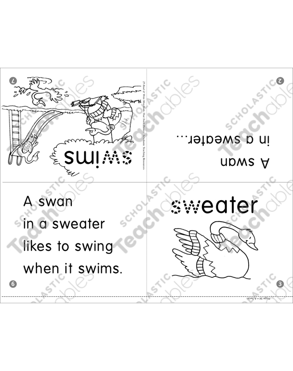 Phonics Story: A Swan (Initial consonant blend sw) Phonics Mini-Book by
