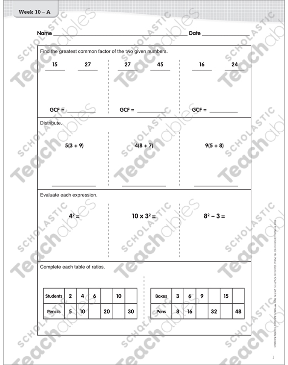 Math Review: Greatest Common Factor, Distributive Property, Exponents ...