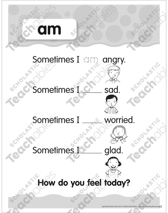 Sight Word - Am: Sight Word Poem and Word Cards by