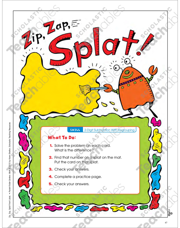 Zip, Zap, Splat! (2-digit subtraction with regrouping): Pocket-Folder ...