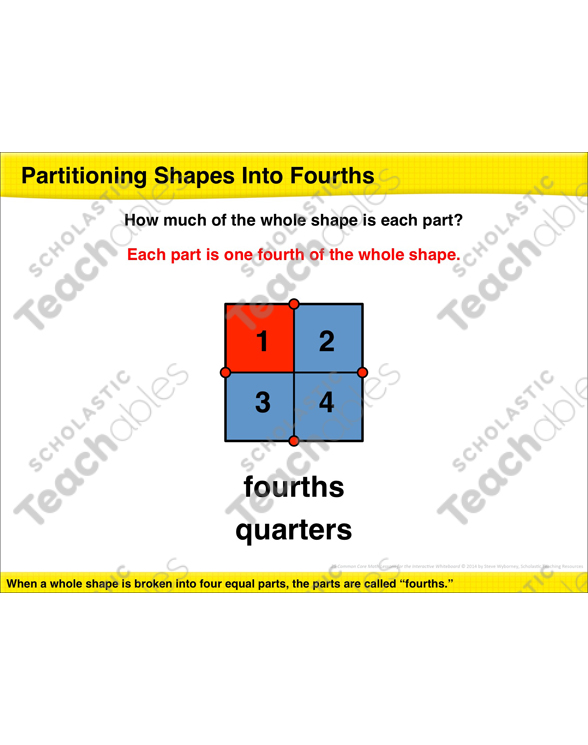 Partitioning Shapes Into Fourths: Math Lesson by