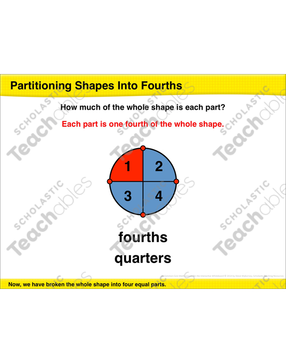 Partitioning Shapes Into Fourths: Math Lesson by
