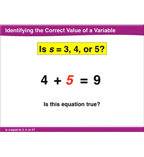 Identifying the Correct Value of a Variable: Math Lesson by