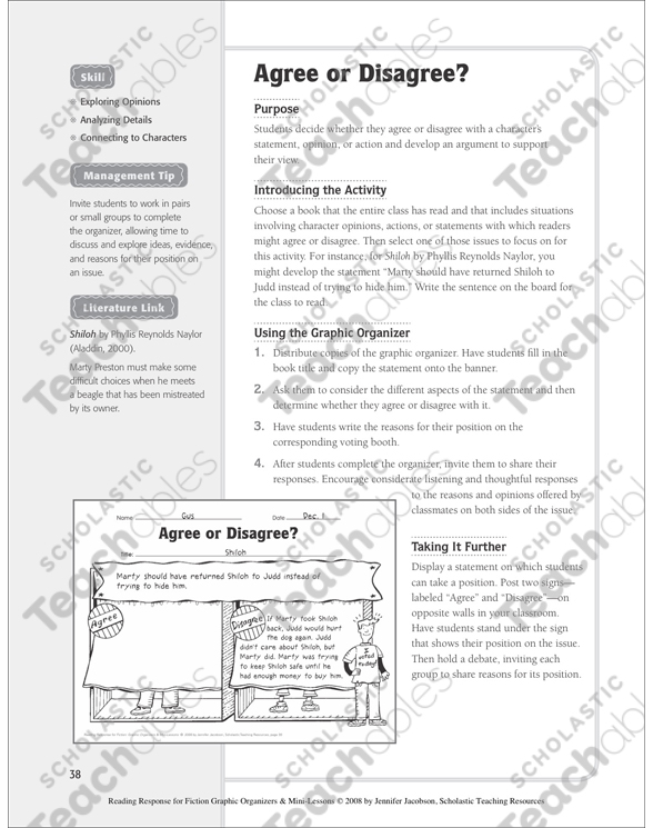 Agree or Disagree? (opinions): Graphic Organizer by