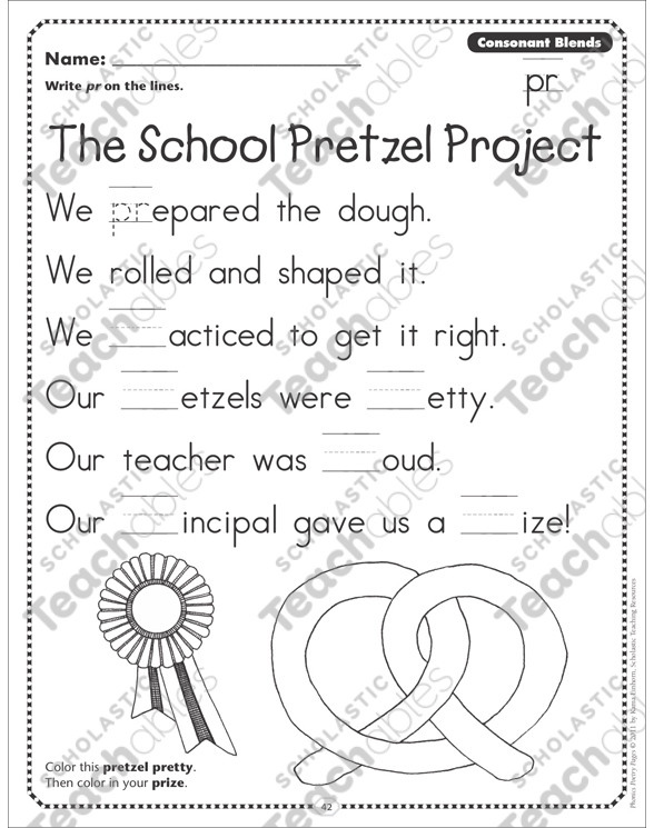 The School Pretzel Project (Consonant Blends - pr): Phonics Poetry Page by