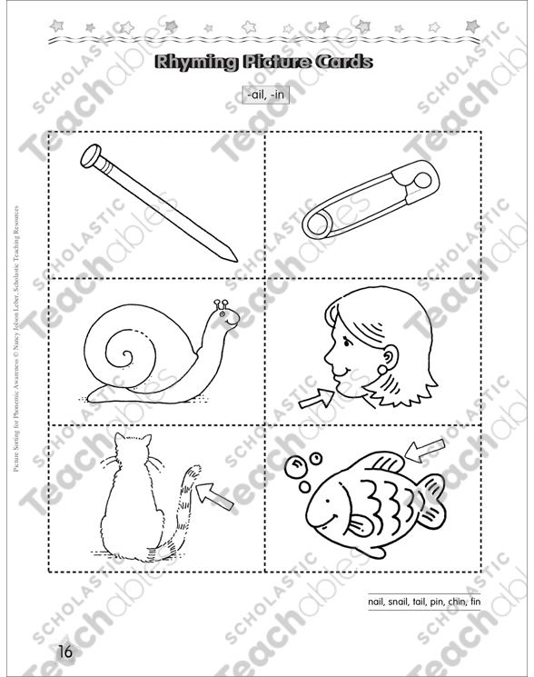 Recognizing Rhymes: Picture Sorting for Phonemic Awareness by