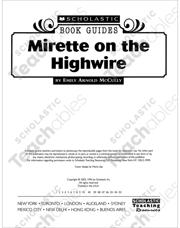 Book Guide: Mirette on the High Wire by