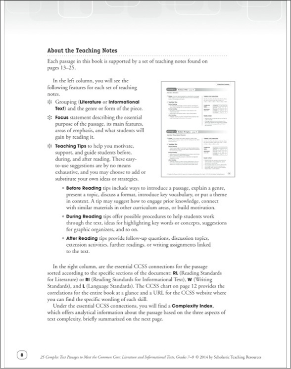 25 Complex Text Passages to Meet the Common Core: Literature and ... 25 Complex Text Passages to Meet the Common Core: Literature and ...