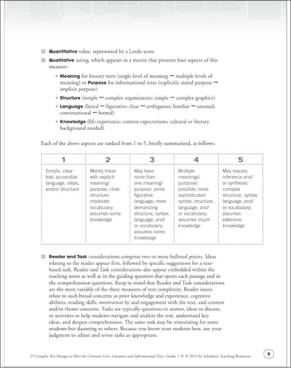 25 Complex Text Passages to Meet the Common Core: Literature and ... 25 Complex Text Passages to Meet the Common Core: Literature and ...