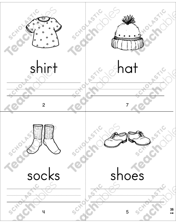 My Book of Clothing Words: Sight Word Mini-Book by