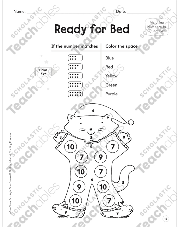 Matching Quantities to Numbers (and Vice Versa): Math Picture Puzzles ...