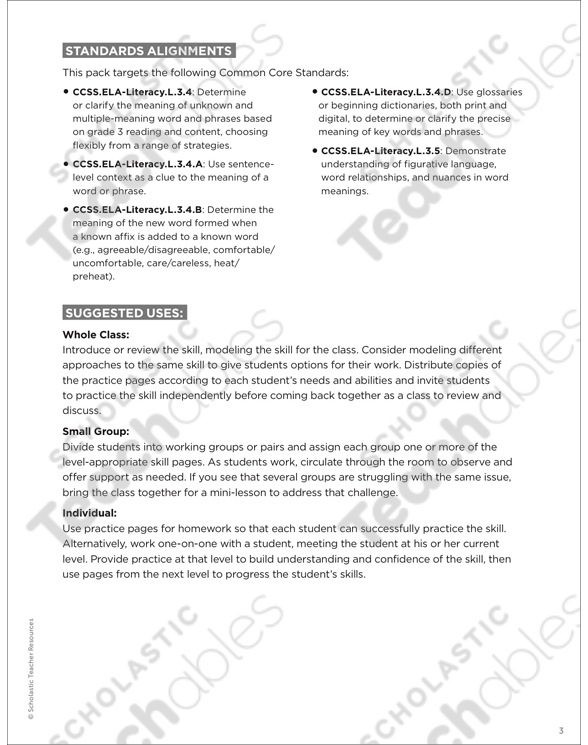 Synonyms Grade 3 Differentiation Pack by