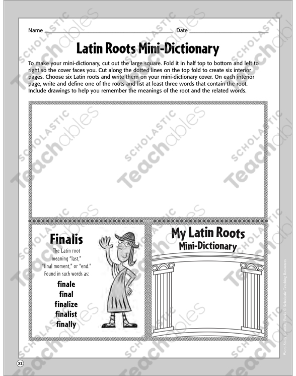 Latin Roots: Word Study Learning Pack by