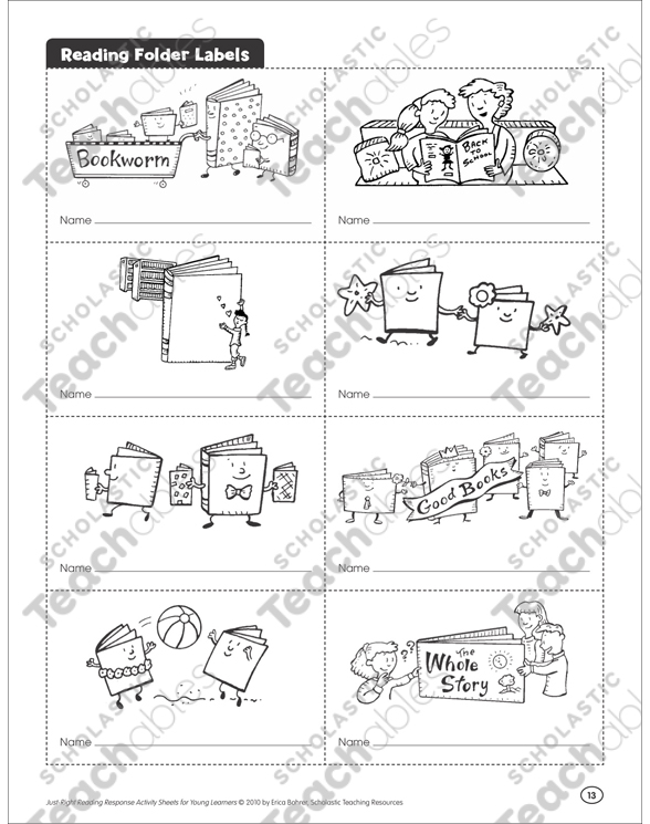 Send-Home Reading Log Folders: Reading Response Graphic Organizer by
