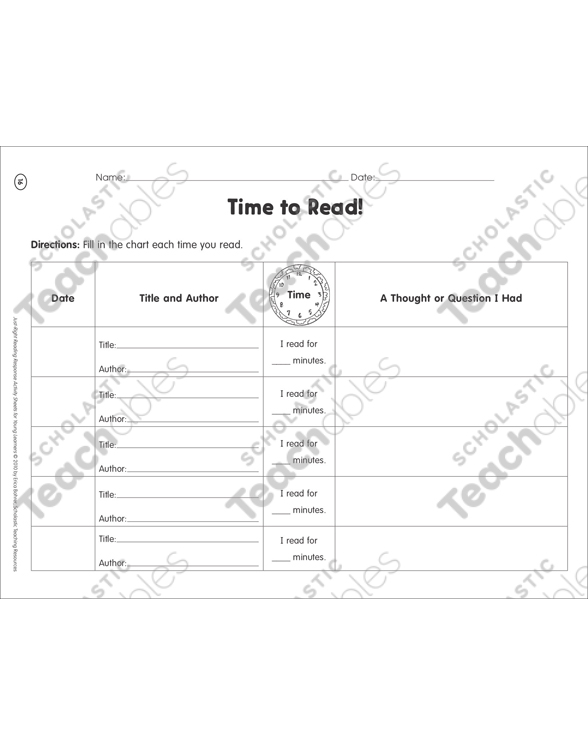 Send-Home Reading Log Folders: Reading Response Graphic Organizer by
