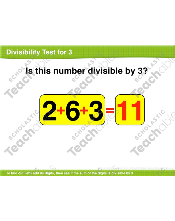 Divisibility Test for 3: Math Lesson by