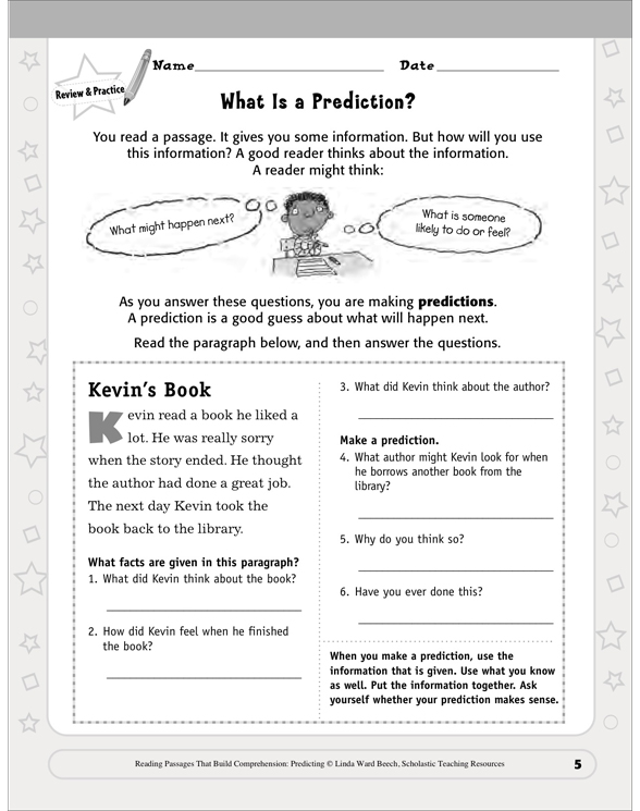 Reading Passages That Build Comprehension: Predicting by Linda Ward Beech