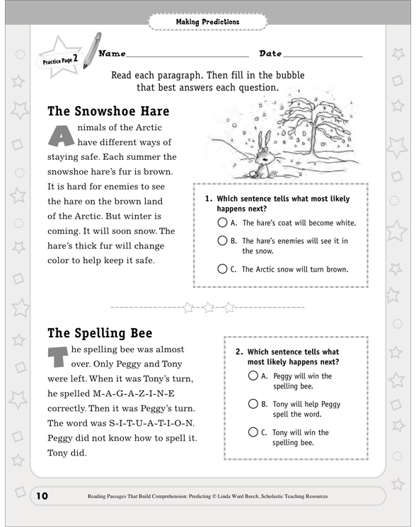 Reading Passages That Build Comprehension: Predicting by Linda Ward Beech