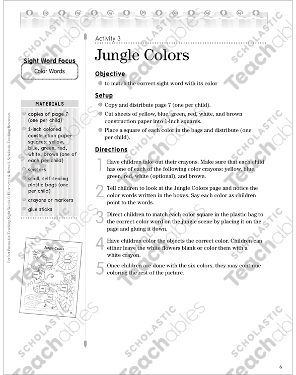 Color With Me (Color Words): Sight Words Poem by