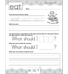 Interactive Practice Page (Sight Word: Eat): Write-and-Learn Practice ...