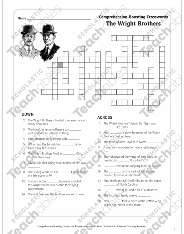 The Wright Brothers: Nonfiction Passage & Crossword Puzzle by