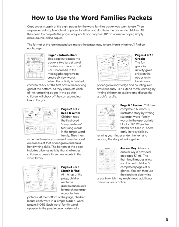 Little Learner Packets: Word Families by Violet Findley
