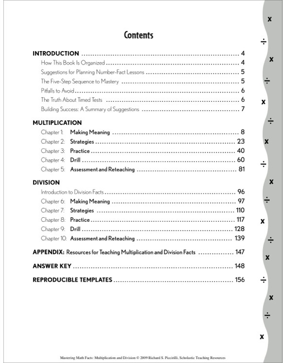 Mastering Math Facts: Multiplication & Division by Richard S. Piccirilli