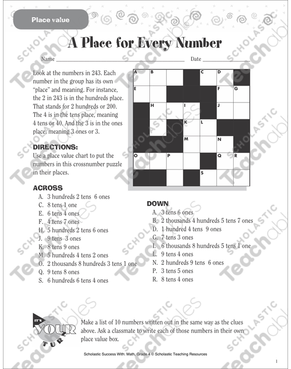 What Number Am I? (Place Value): Scholastic Success With Math (Grade 4) by