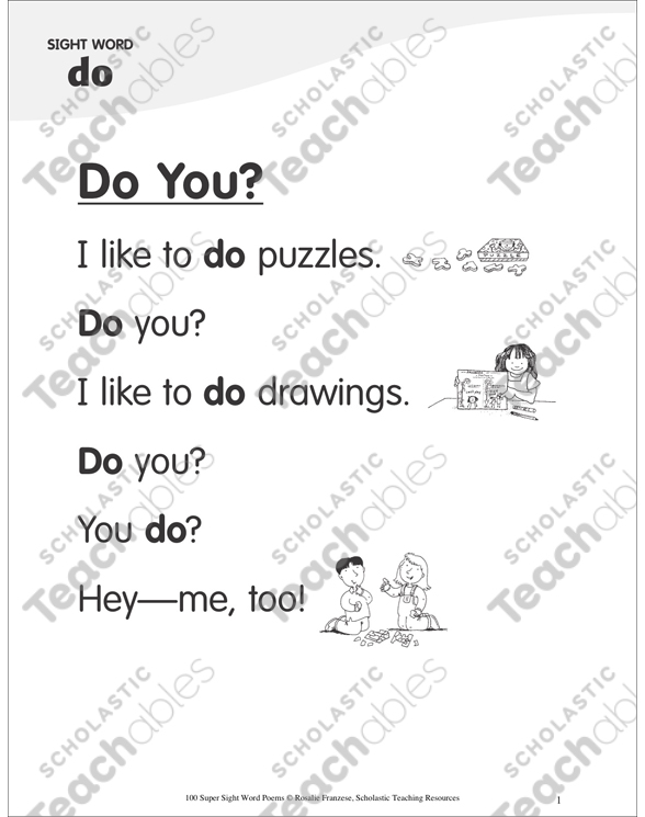Do You? (Sight Word 'do'): Super Sight Words Poem by